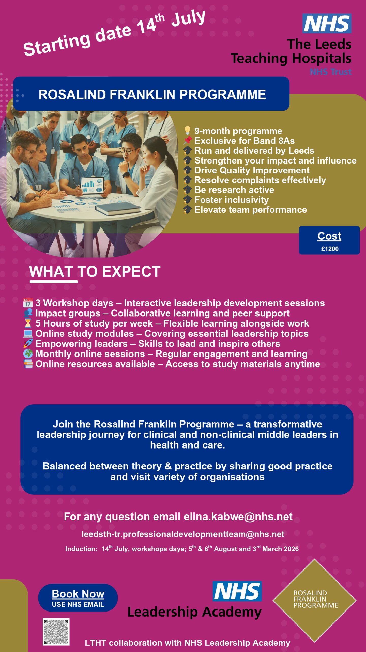 Join the Rosalind Franklin Programme - Leeds Teaching Hospitals NHS Trust