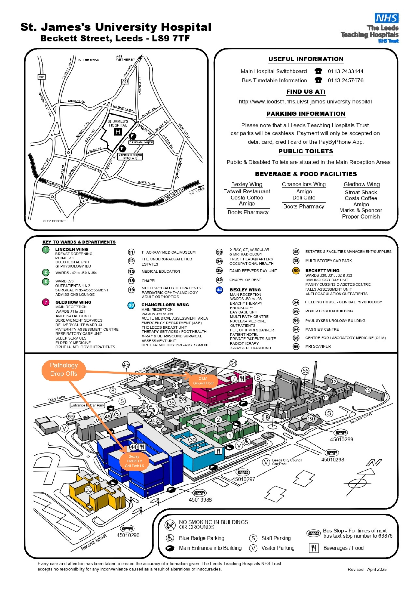 NEW Specimen Delivery Locations - Leeds Teaching Hospitals NHS Trust